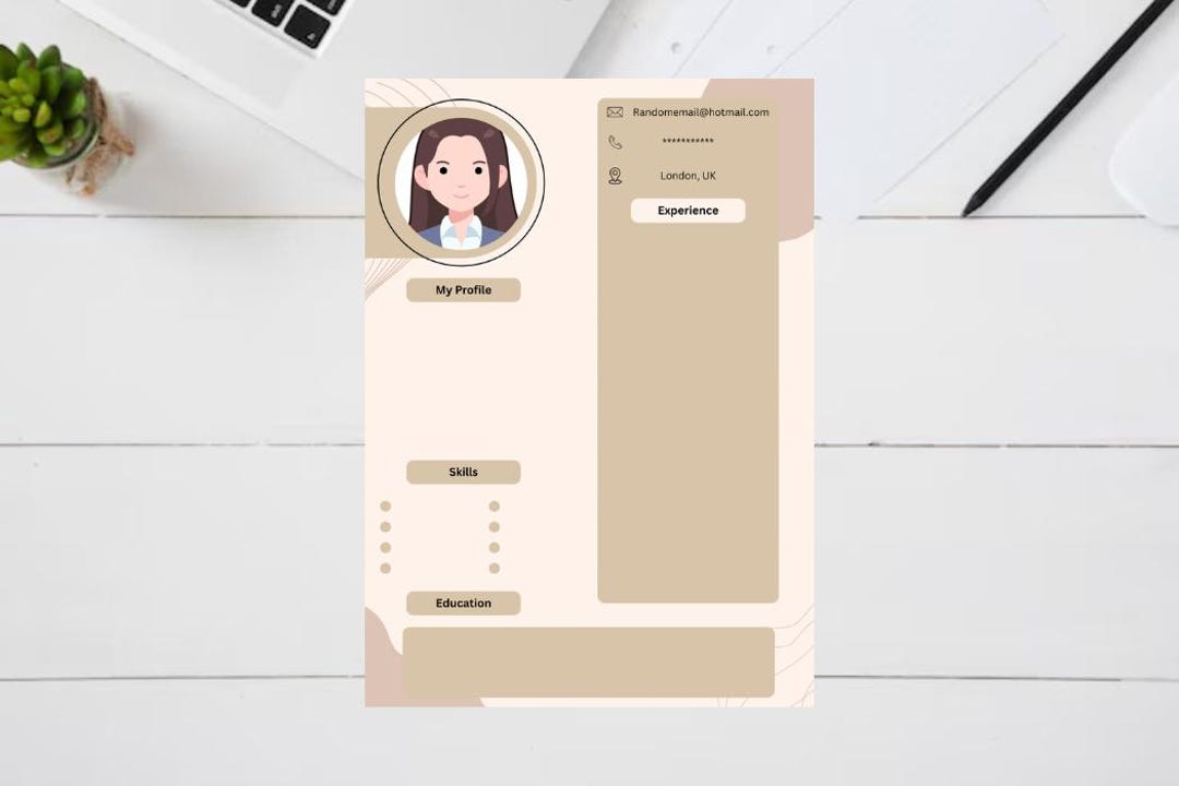 Minimalist Beige Resume Template, Modern Professional CV Design ...