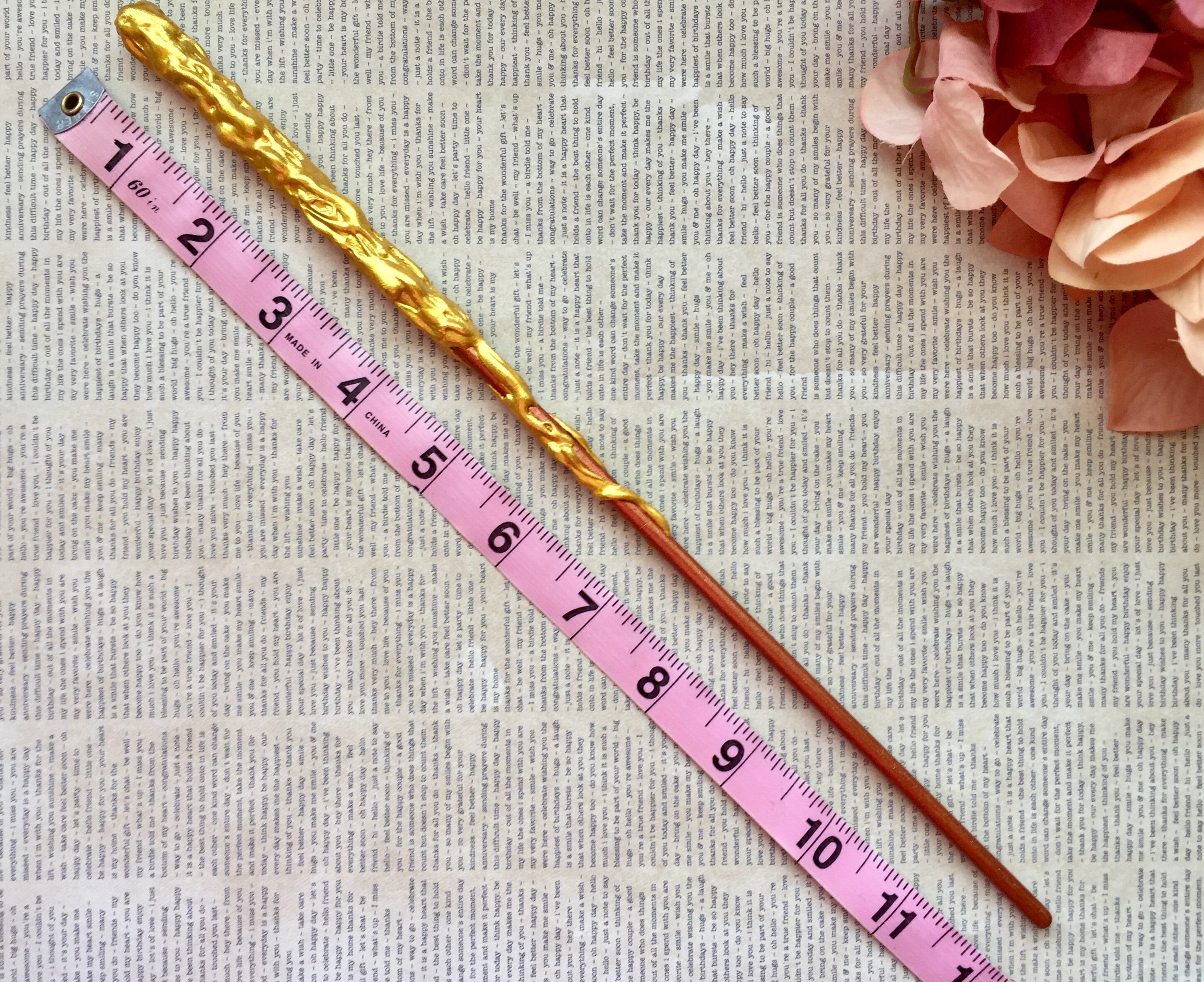 Gold and Copper Fairy Wand for Her Magic Gold Wand for Magic | Etsy