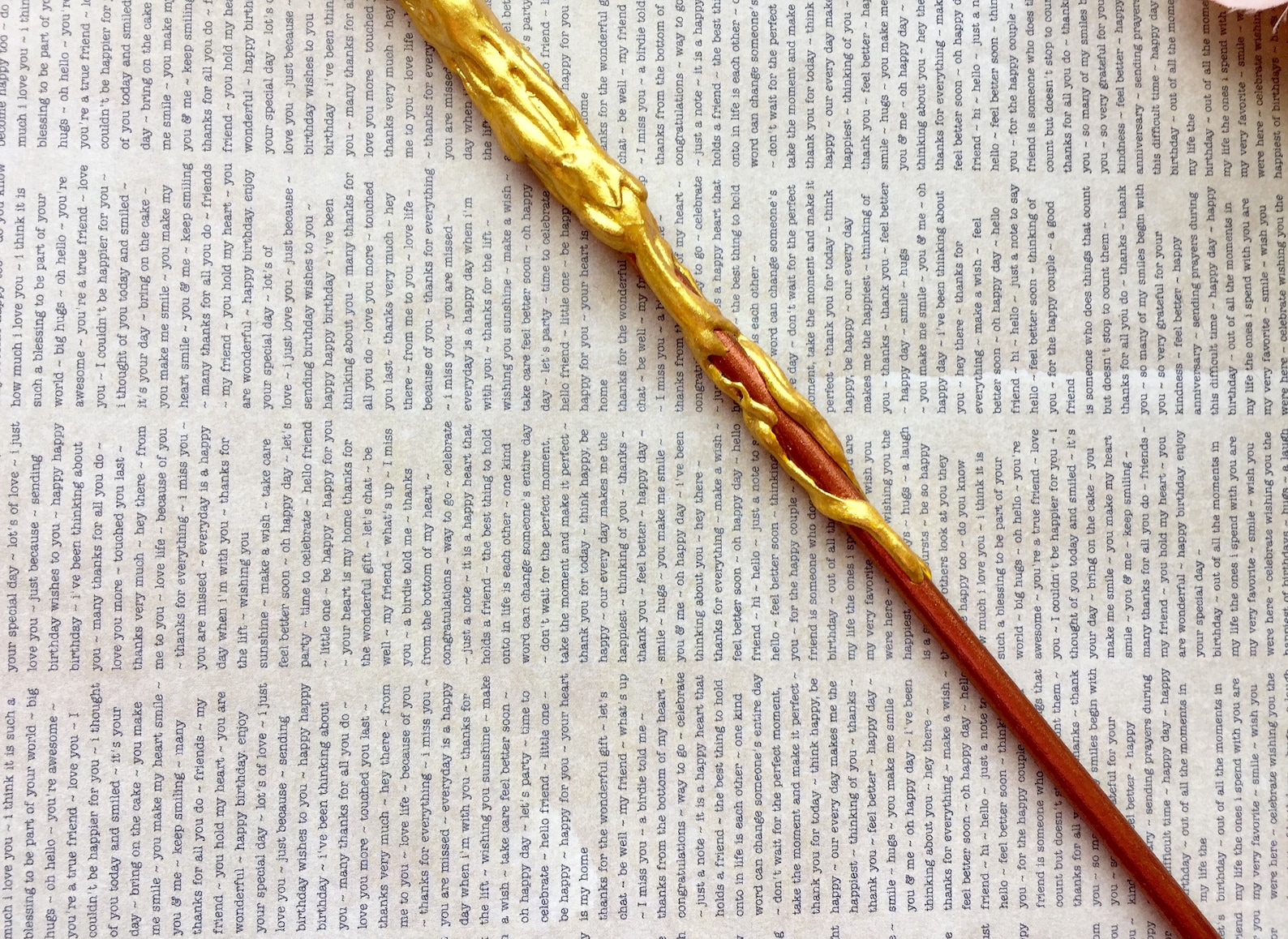 Gold and Copper Fairy Wand for Her Magic Gold Wand for Magic | Etsy