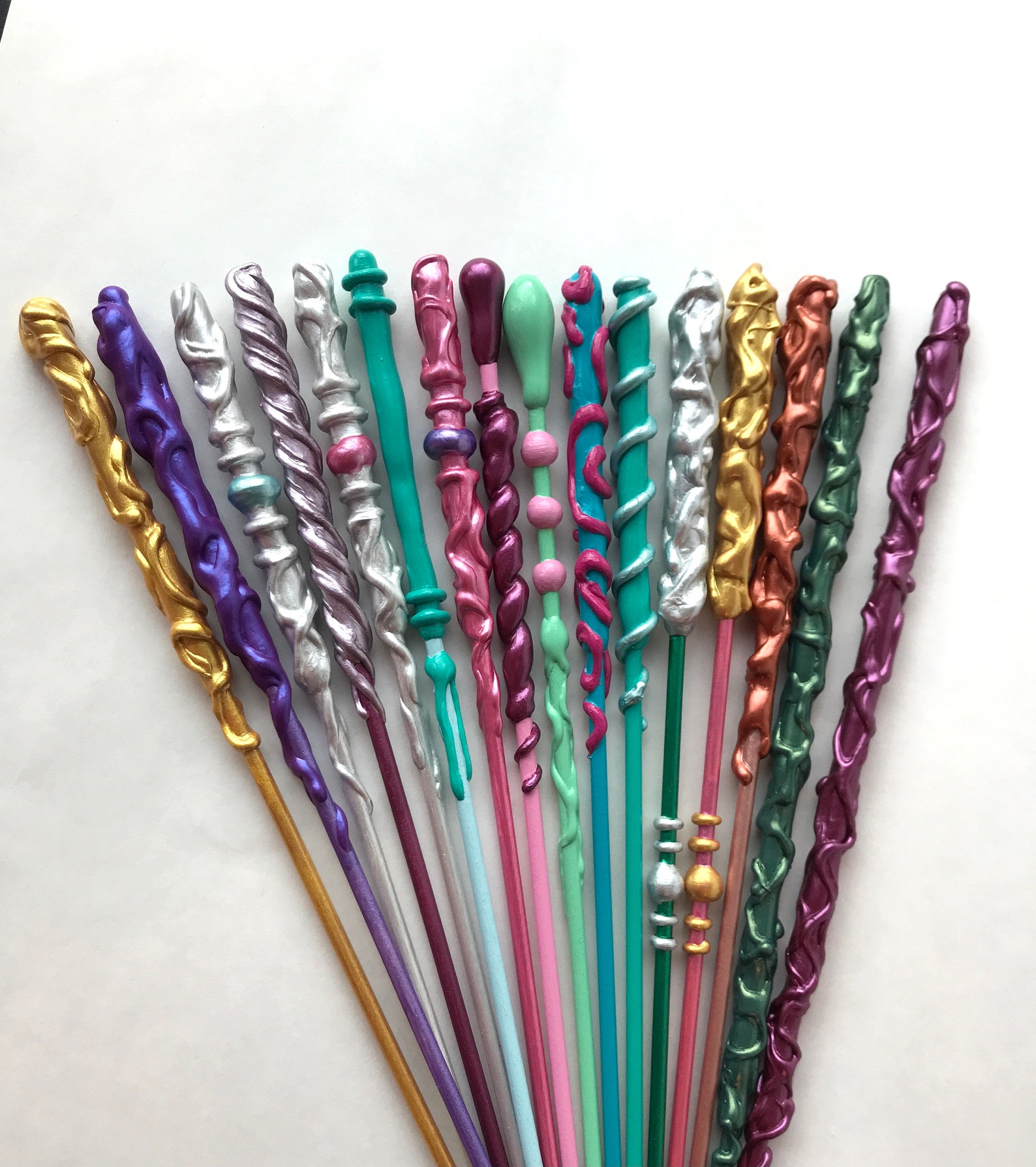 Colorful Magic Wands for Witches and Wizards Rainbow Magick - Etsy