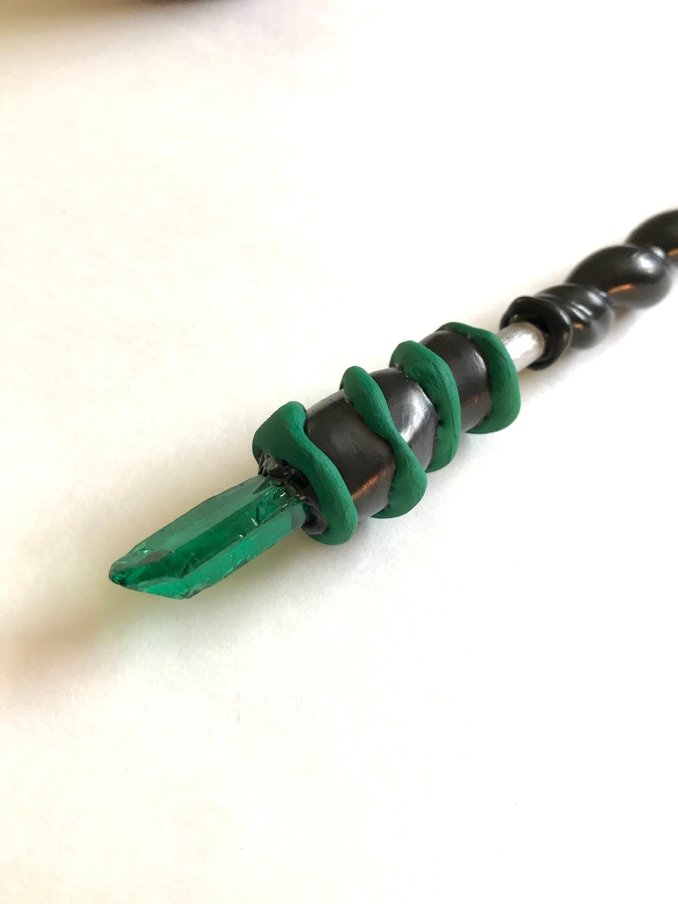 Green Crystal Magic Witch Wand Wiccan Magick Wand Wizard - Etsy