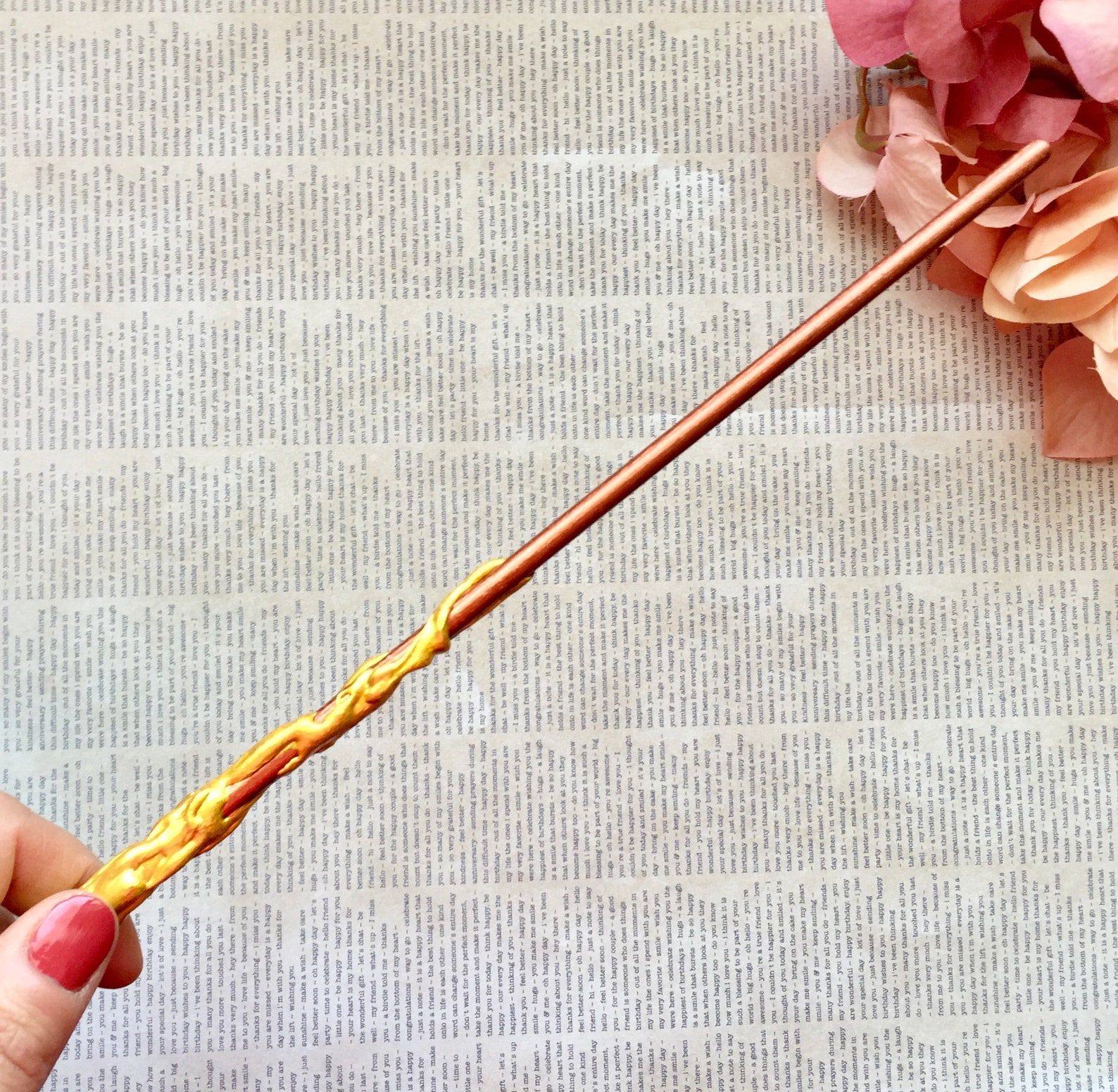 Gold and Copper Fairy Wand for Her Magic Gold Wand for Magic - Etsy