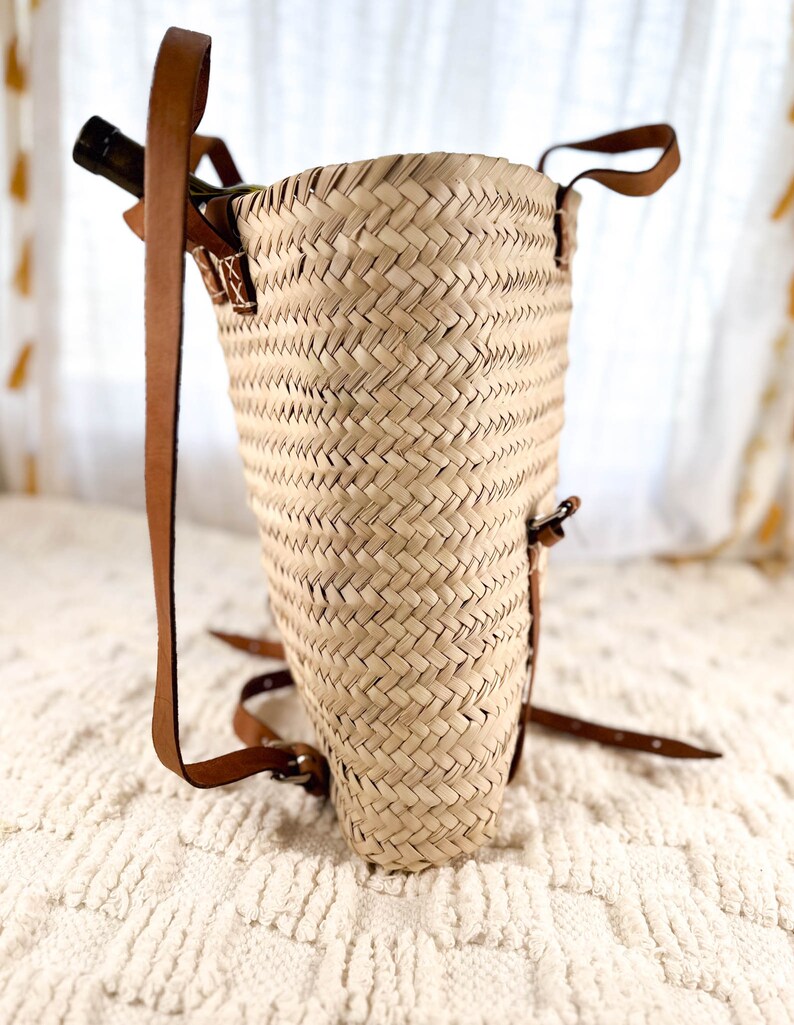 Moroccan Straw Bag| Woven Backpack| Boho Straw Bag| Market Basket Bag ...