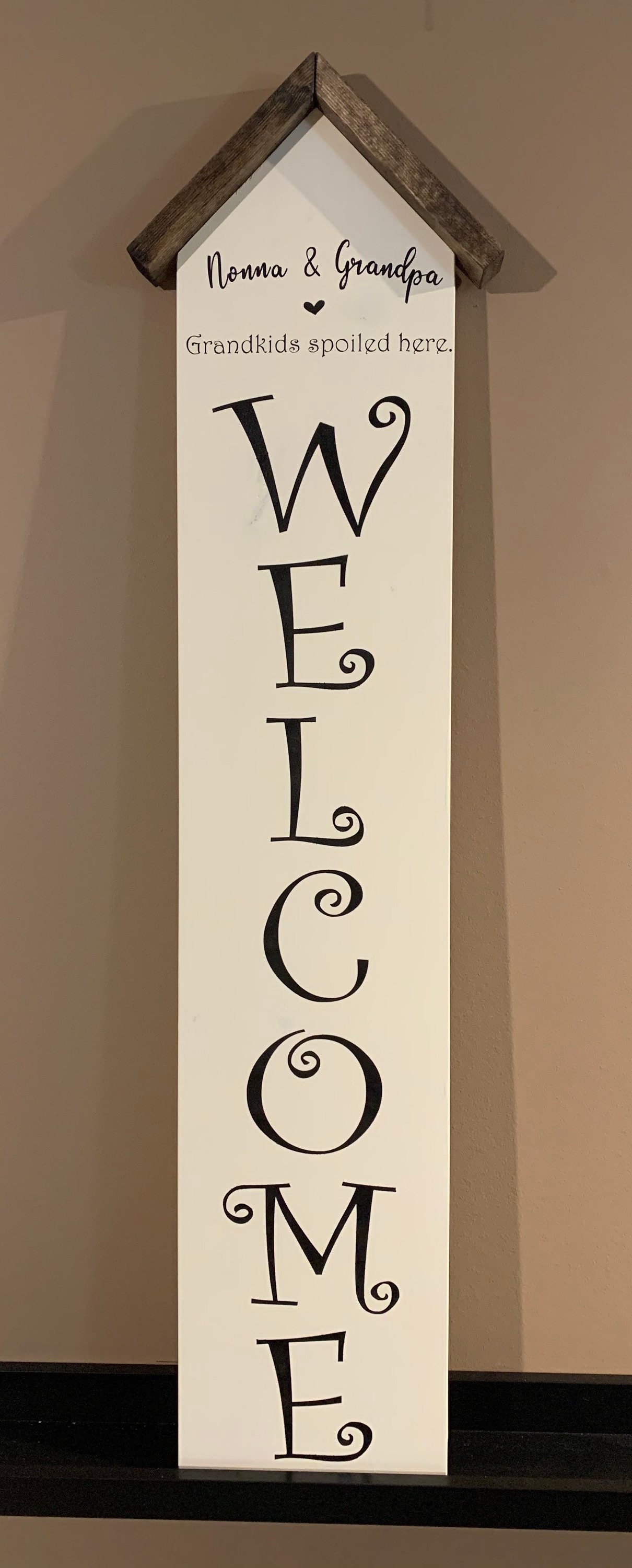 Roofed Welcome Sign Porch Sign Customized Welcome Sign Personalized ...