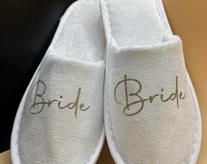 Personalised Wedding Slippers, Bridal Party Gifts, Spa Slippers ...
