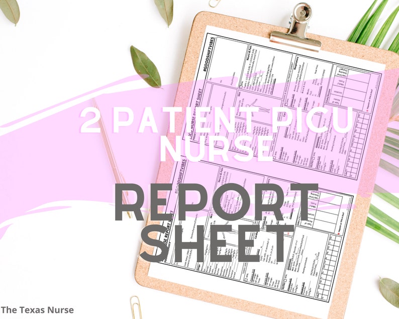 Printable- Instant Download-picu (pediatric Intensive Care Unit) TWO ...