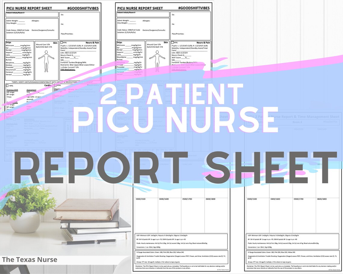 Printable- Instant Download-picu (pediatric Intensive Care Unit) TWO ...