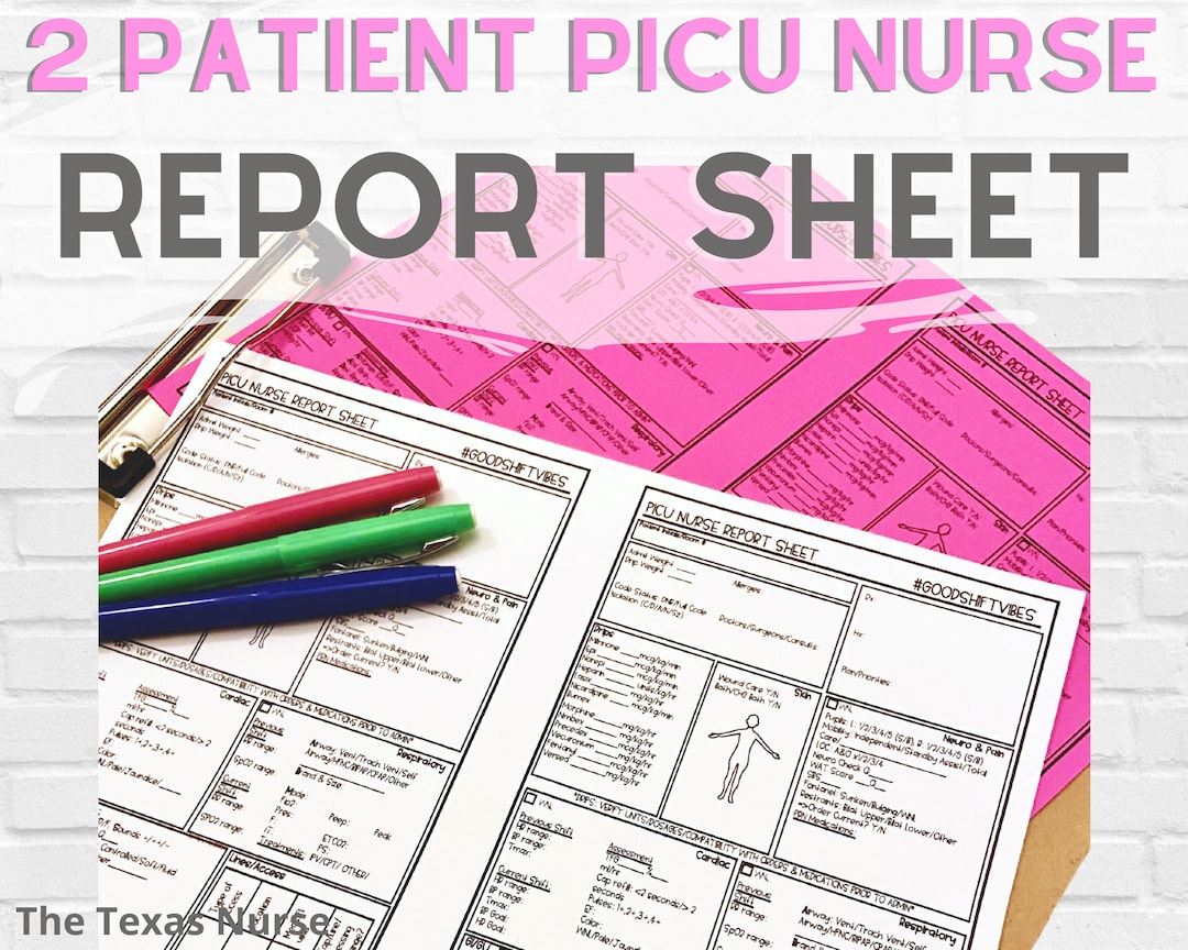 Printable- Instant Download-picu (pediatric Intensive Care Unit) TWO ...