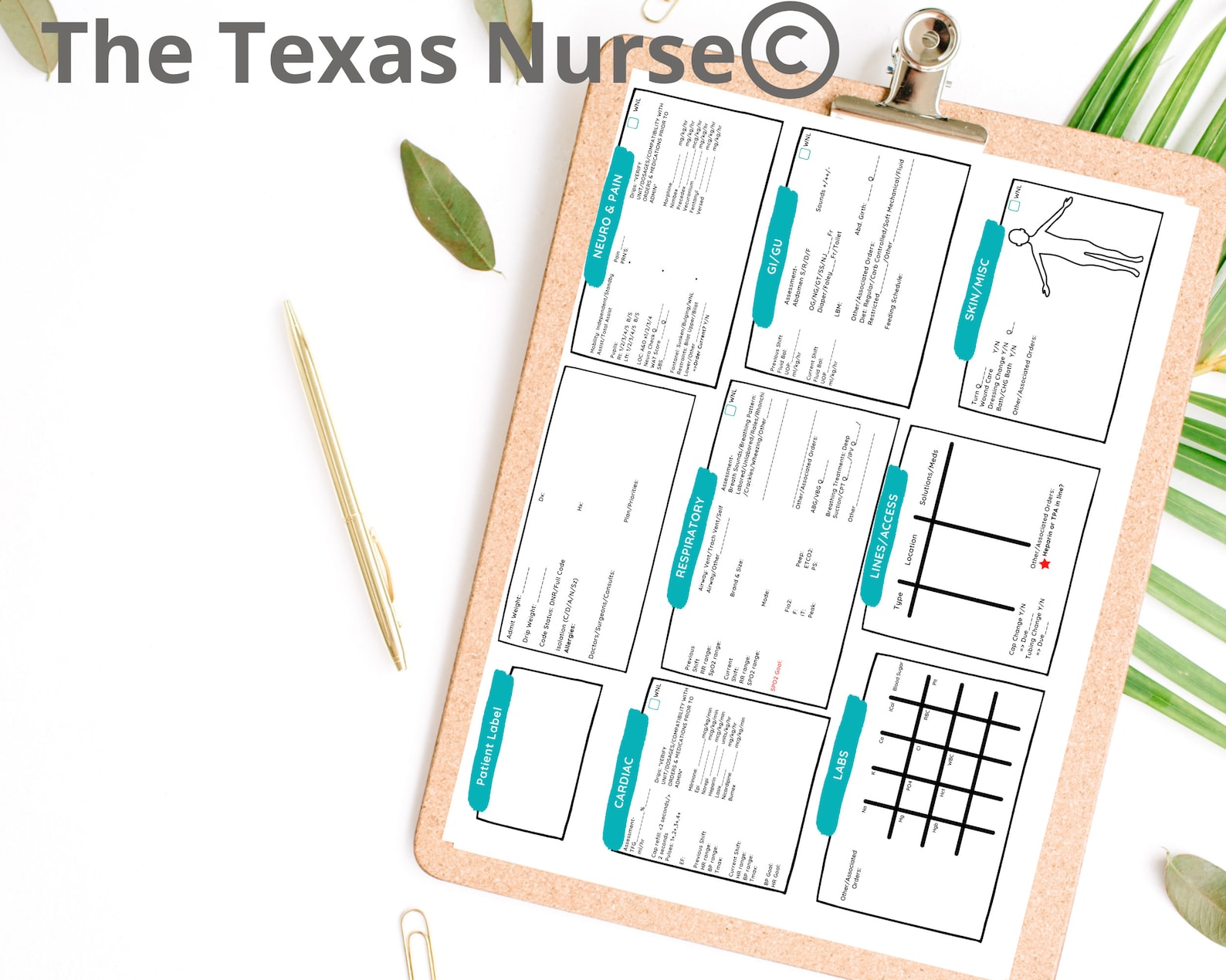 Printable- Instant Download-picu (pediatric Intensive Care Unit) Report ...