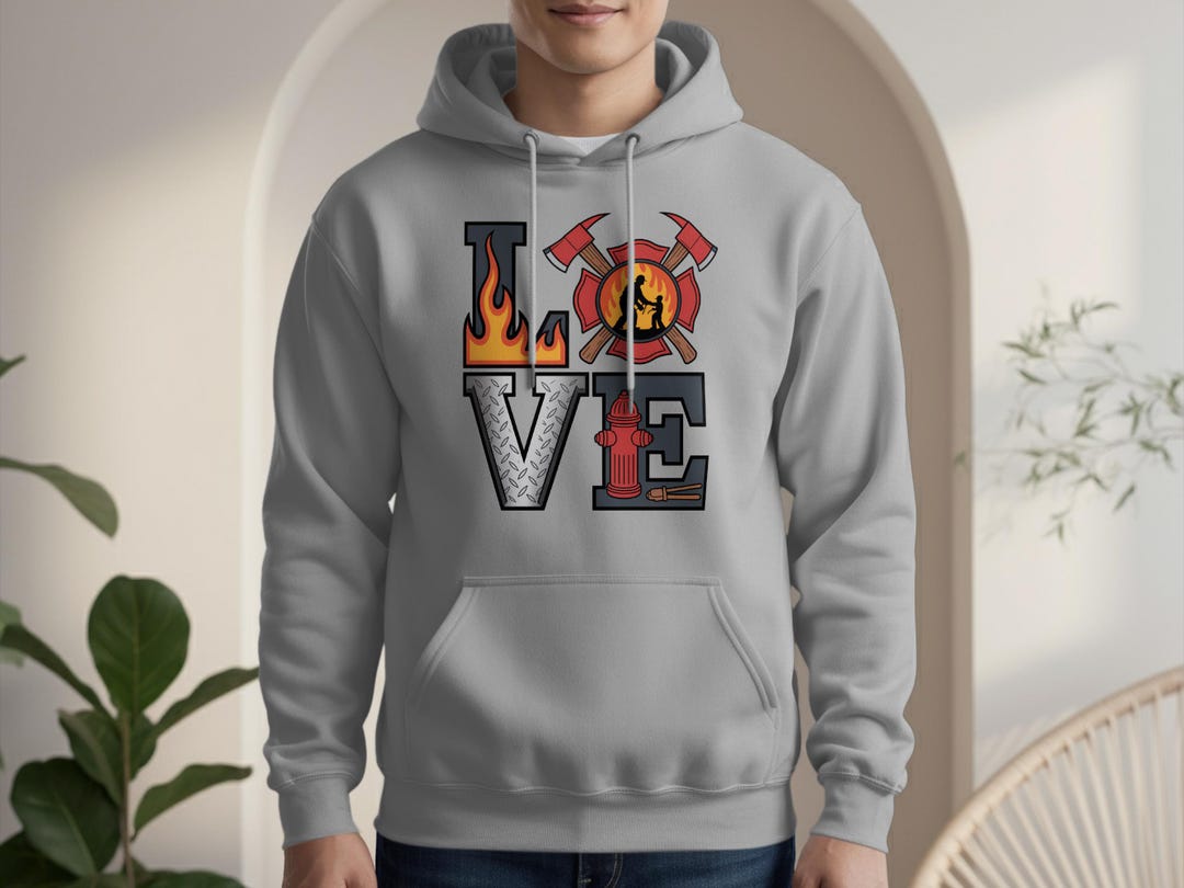 Firefighter Love Digital Download PNG, Fireman Design, Fire Dept ...