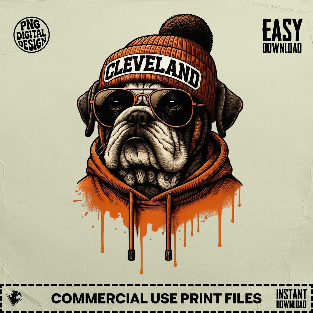 Cleveland Bulldog PNG: Urban Dog Fan Art (digital Download) - Etsy