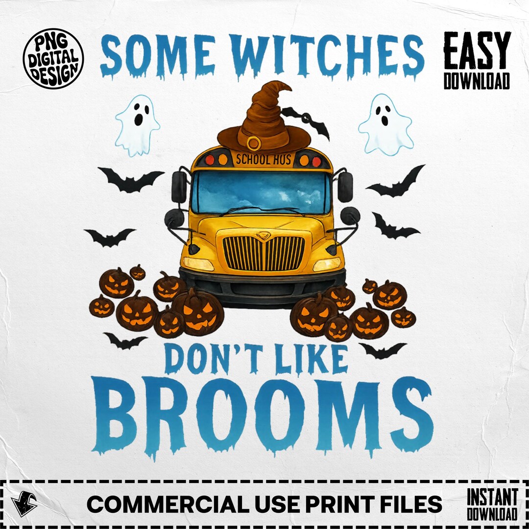 Some Witches School Bus PNG, Halloween Digital Download, Spooky Season ...