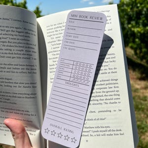 Mini Book Review Bookmark | Book Tracker - Etsy