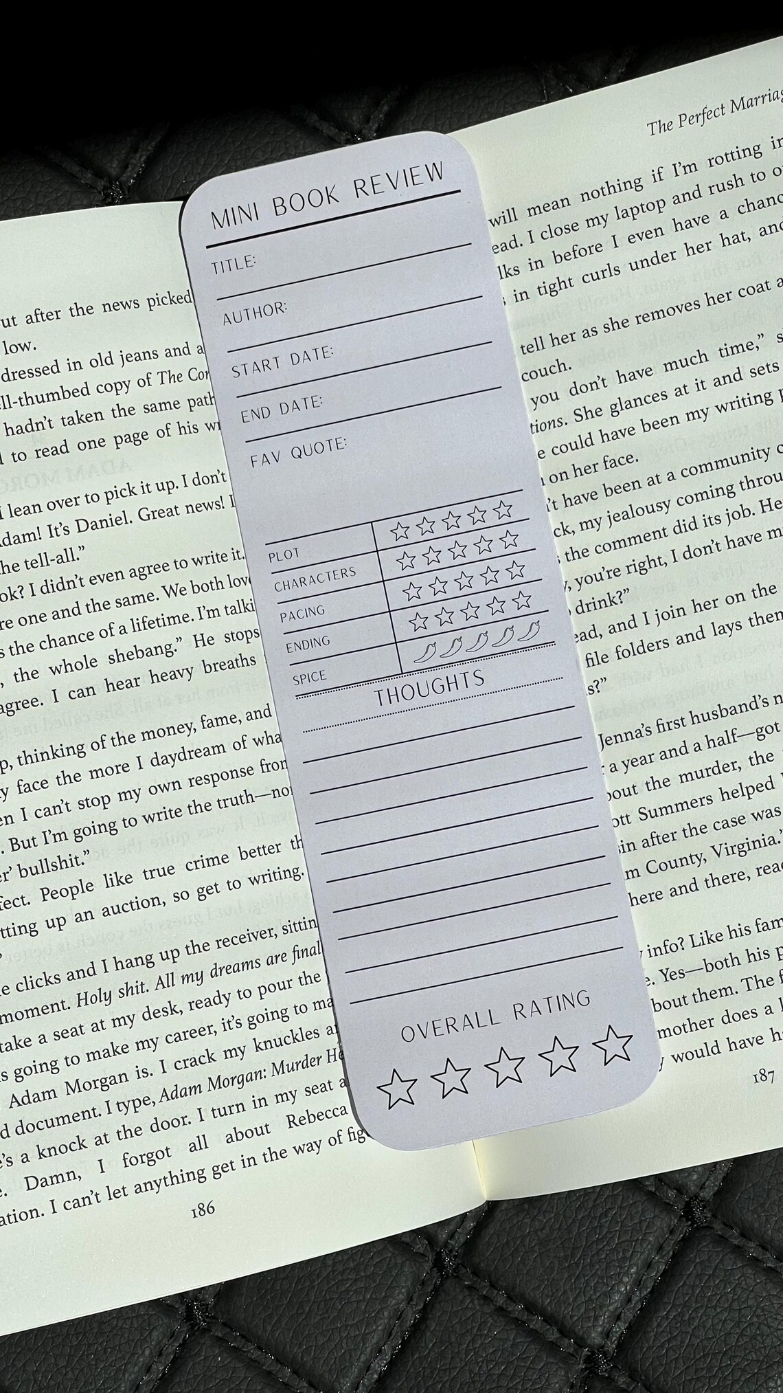 Mini Book Review Bookmark | Book Tracker - Etsy