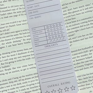 Mini Book Review Bookmark | Book Tracker - Etsy