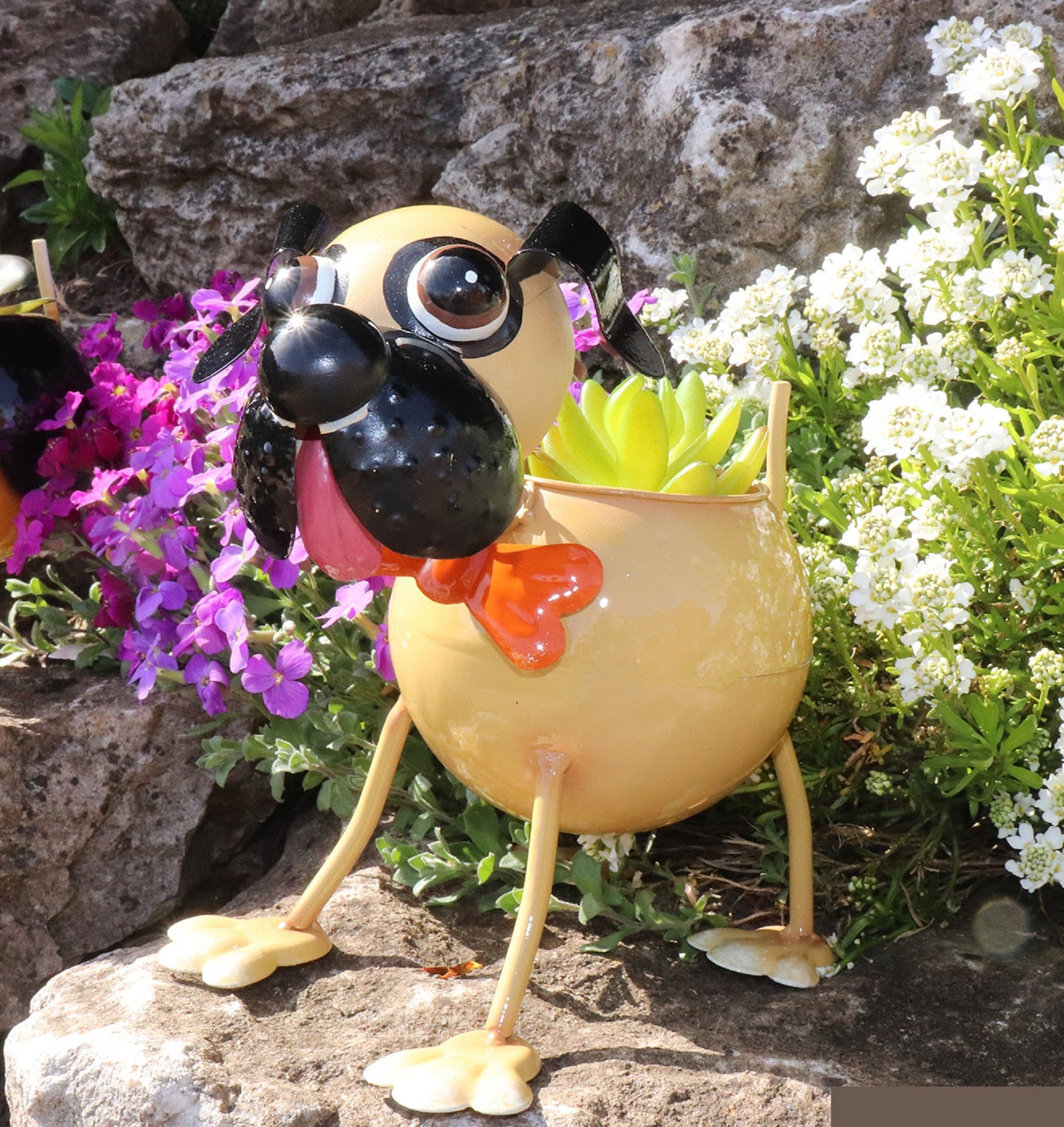 Nodding Pug Metal Dog Planter Hand Crafted Garden Sculpture | Etsy