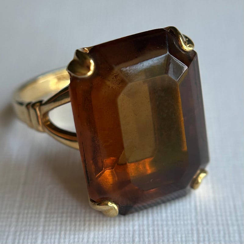 Vintage Amber Ring - Etsy