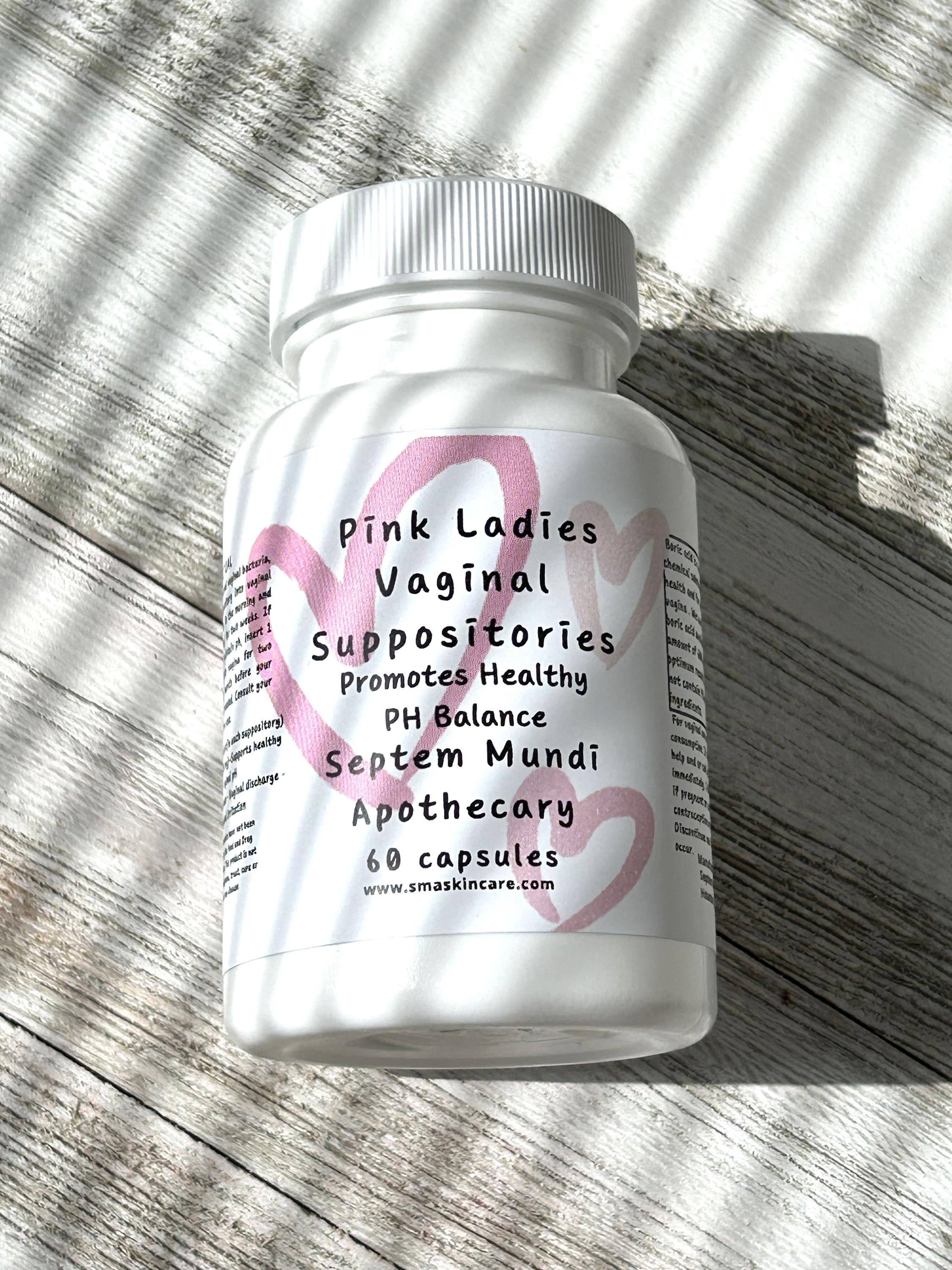 Pink Ladies Boric Acid Suppositories for Vaginal Health (30 or 60 Ct ...