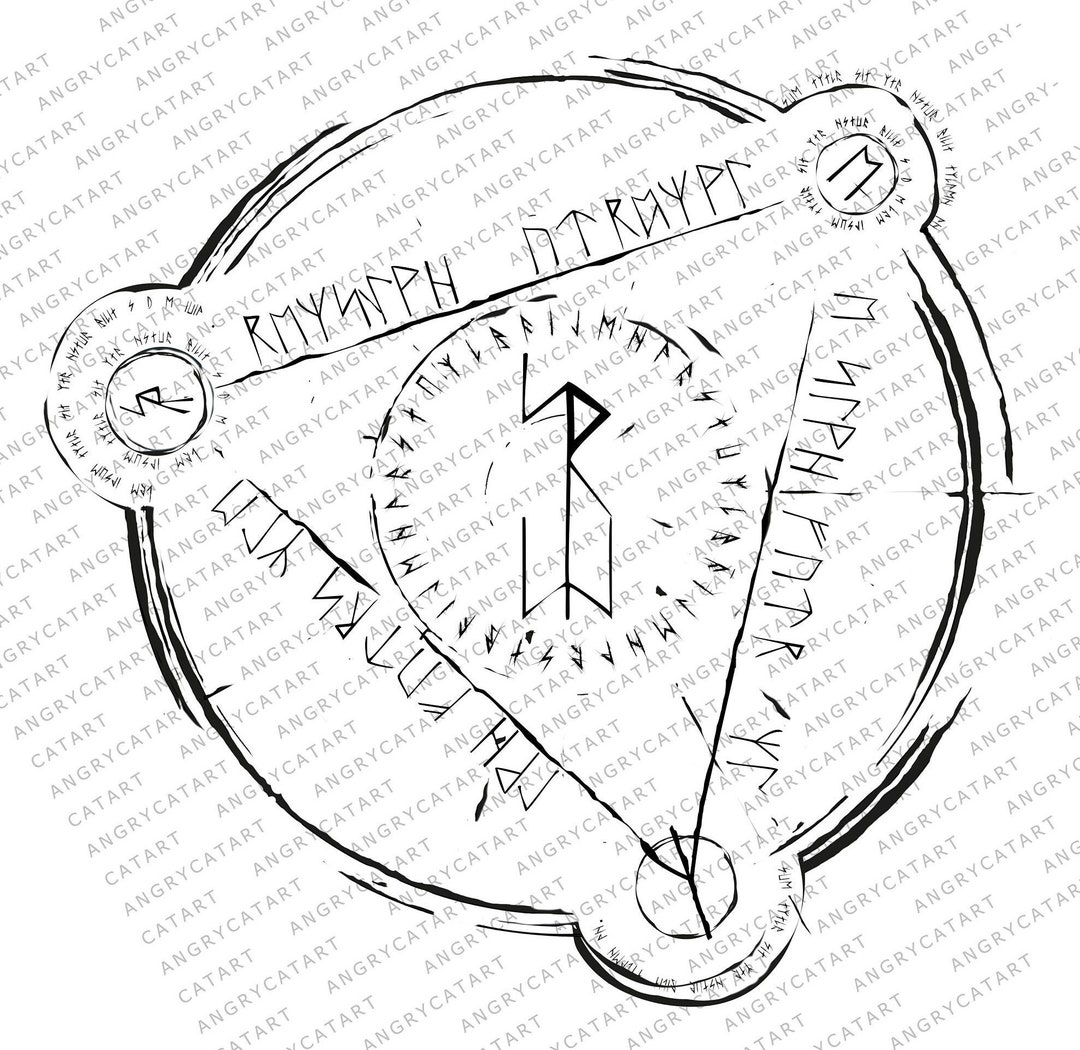 Tattoo Design Template - Norse Bind Rune, Protection of Mind and ...
