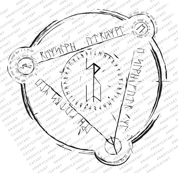 Tattoo Design Template Norse Bind Rune Protection of Mind - Etsy