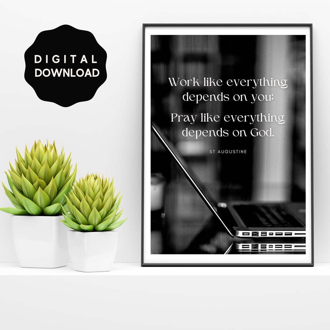 Work and Pray / Saint Augustine / Digital Download / Wall Art / Home ...