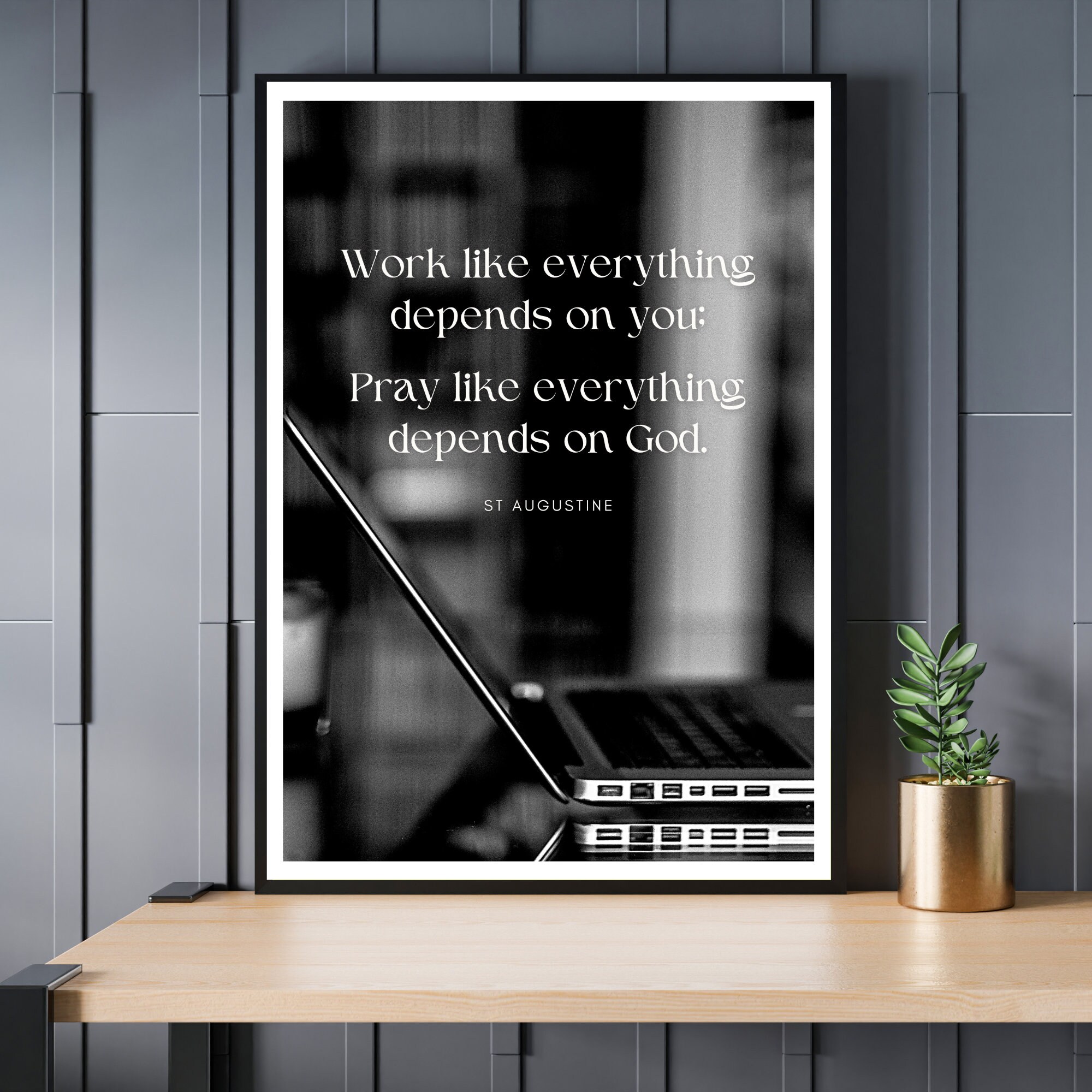 Work and Pray / Saint Augustine / Digital Download / Wall Art / Home ...
