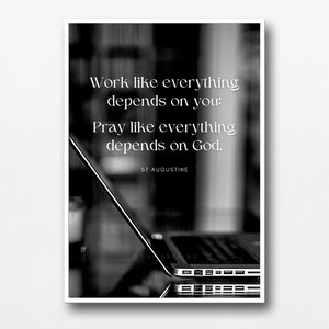 Work and Pray / Saint Augustine / Digital Download / Wall Art / Home ...