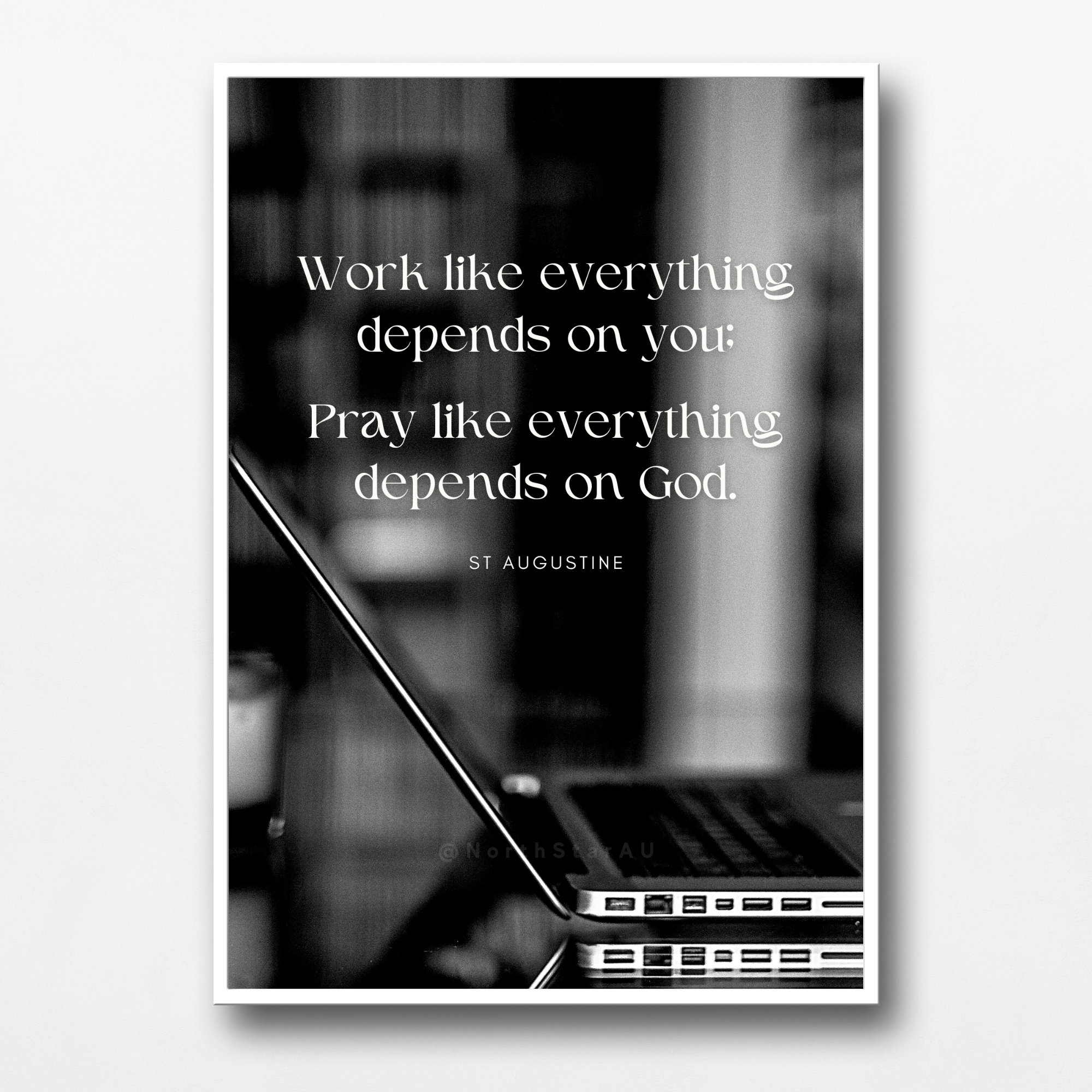 Work and Pray / Saint Augustine / Digital Download / Wall Art / Home ...