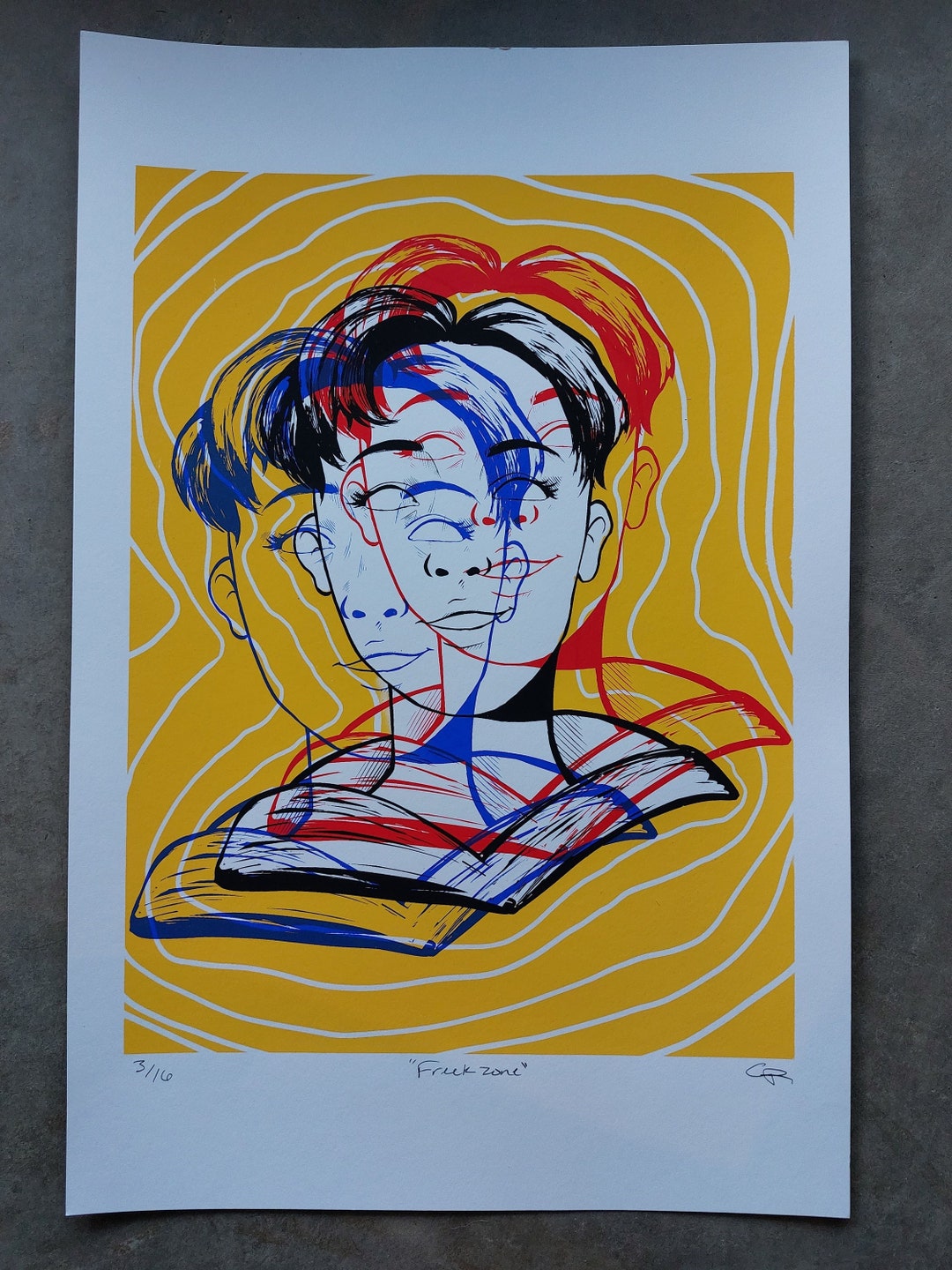 Freekzone Handmade Trippy Abstract Screenprint - Etsy