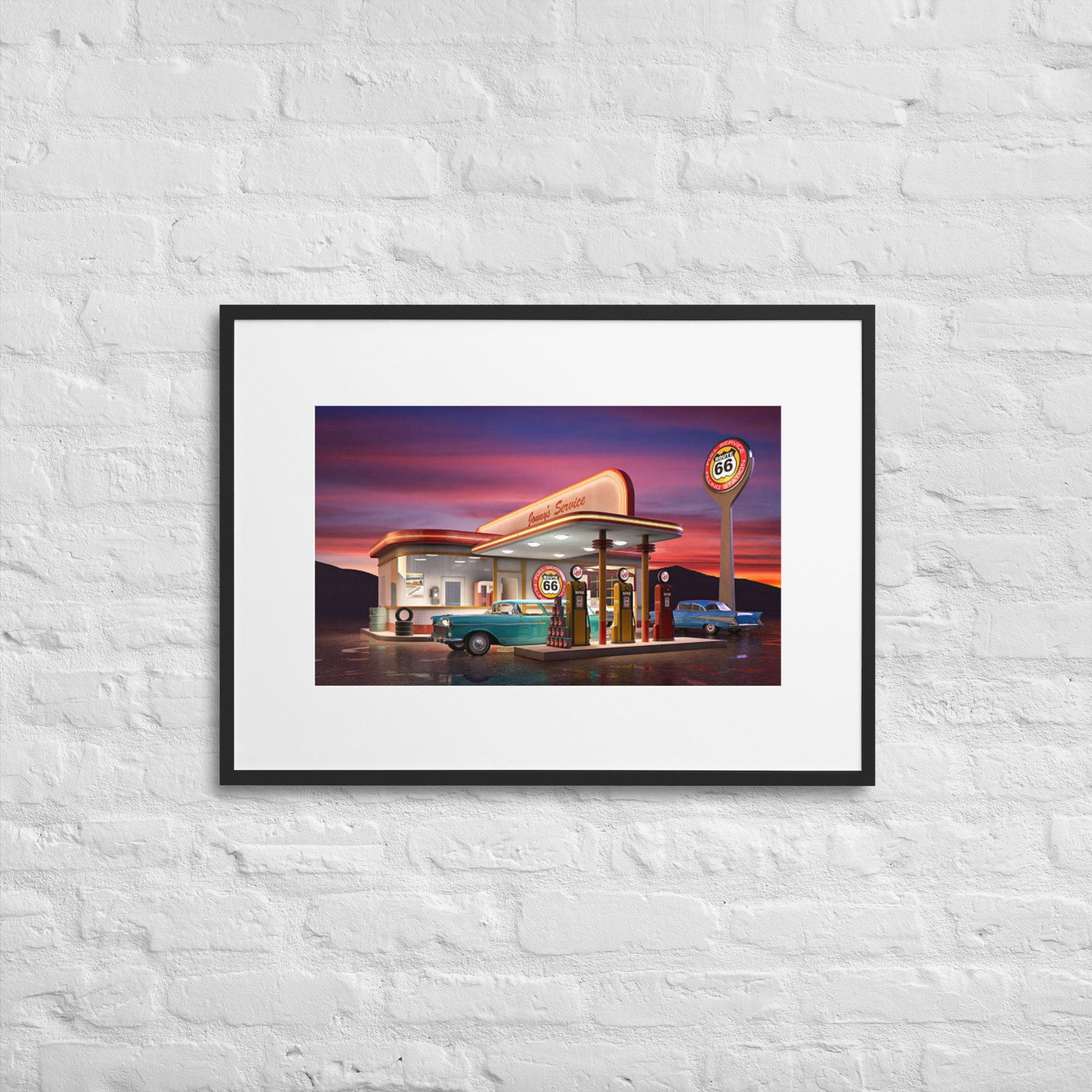 Retro Poster Route 66 - Etsy