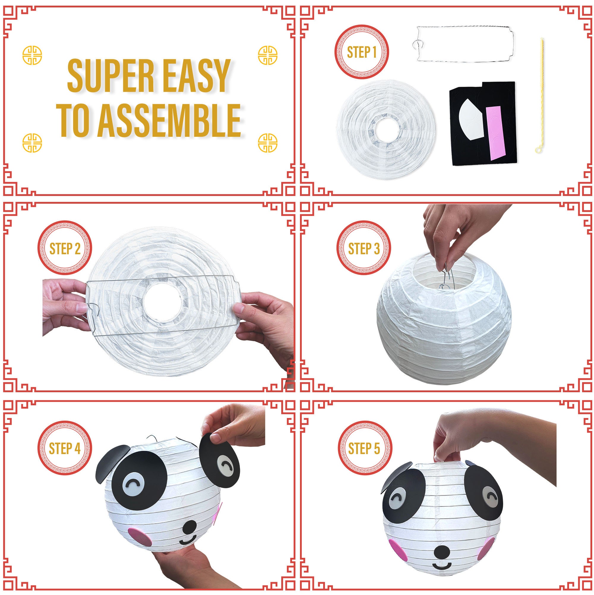 Animal Chinese Paper Lantern Party Decoration and Kit. 6 Colorful ...