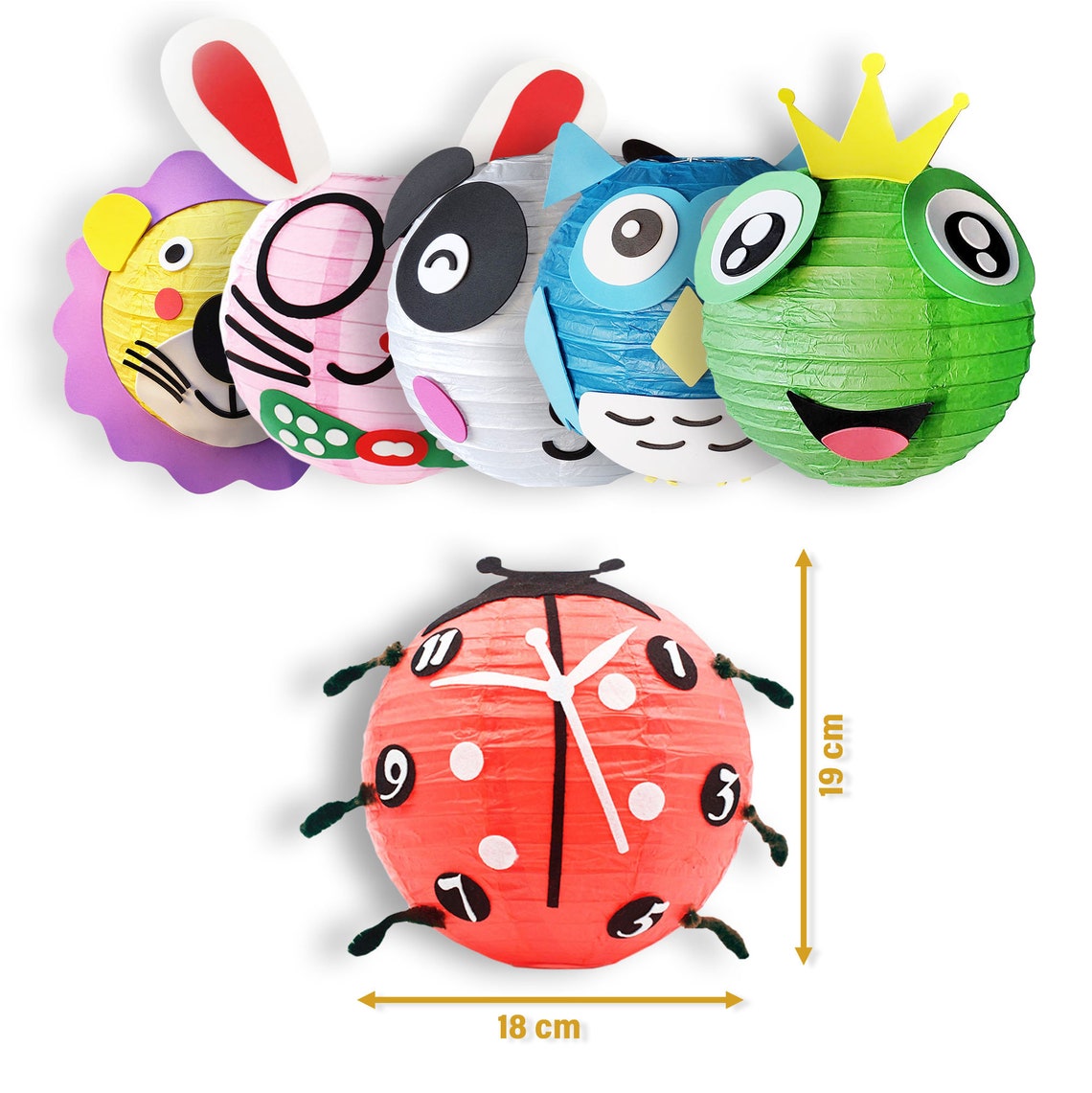 Animal Chinese Paper Lantern Party Decoration and Kit. 6 Colorful ...