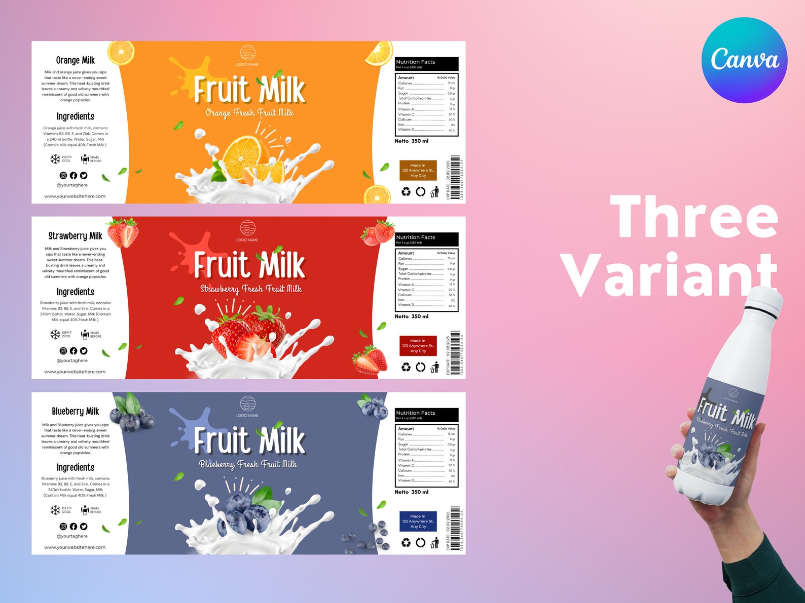 Drink Label Template, Sport Drink Label Template, Healthy Drink Label ...