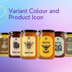 Portrait Editable Honey Label, DIY Label Template, DIY Label Sticker ...