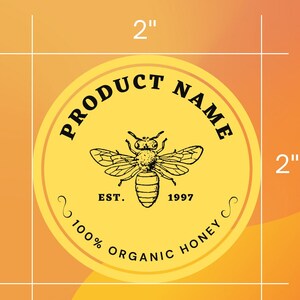 Portrait Editable Honey Label, DIY Label Template, DIY Label Sticker ...