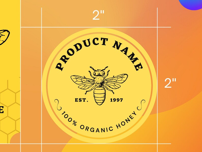 Portrait Editable Honey Label, DIY Label Template, DIY Label Sticker ...