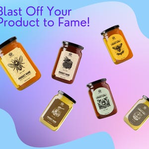 Portrait Editable Honey Label, DIY Label Template, DIY Label Sticker ...