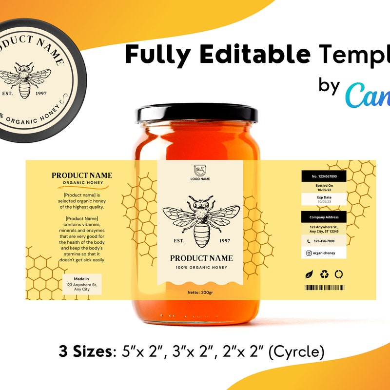 Honey Jar Labels - Etsy Canada