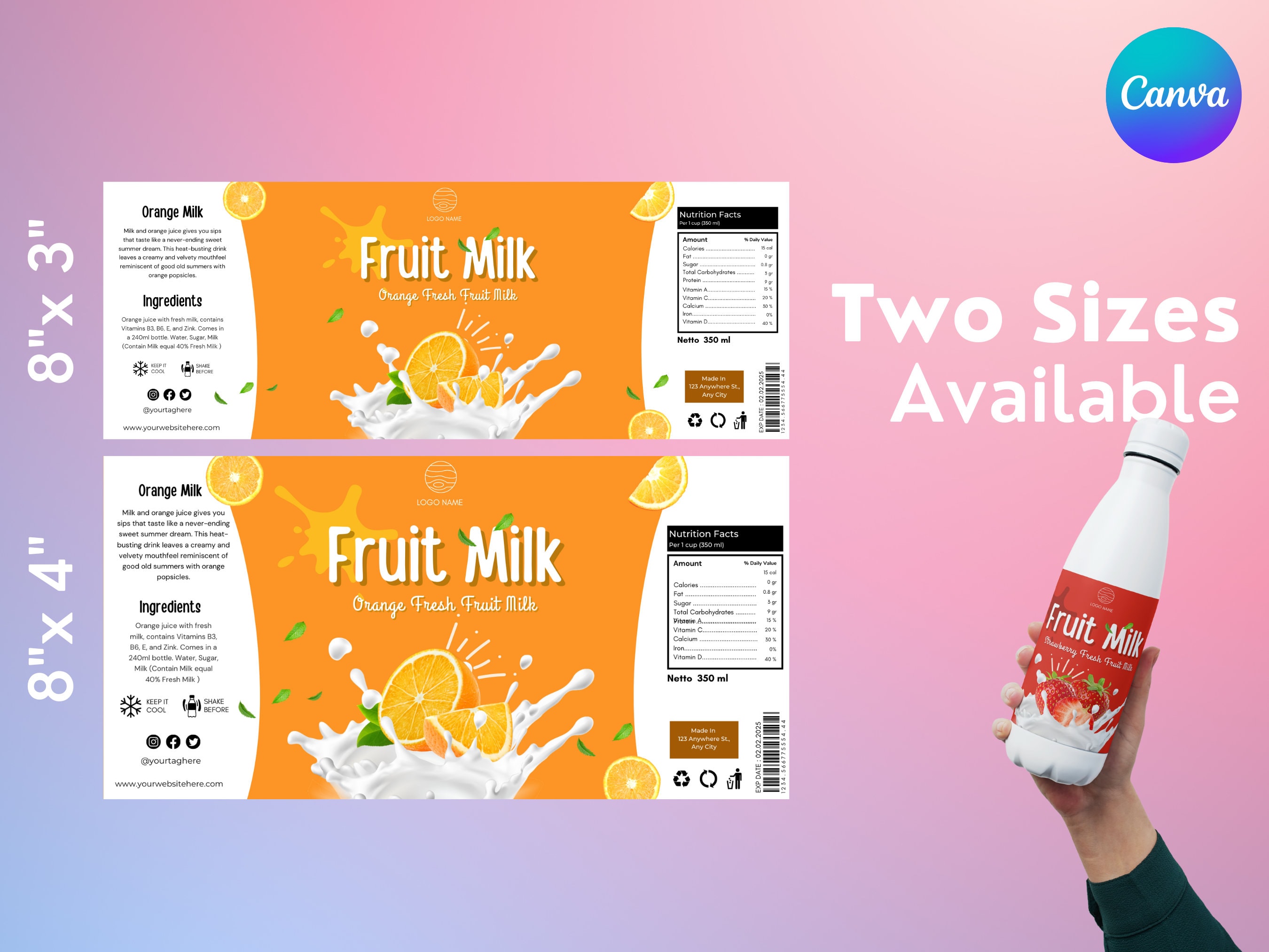 Drink Label Template, Sport Drink Label Template, Healthy Drink Label ...