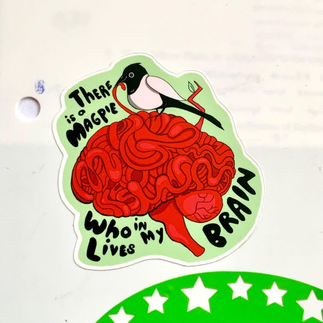 There is a Magpie Who Lives in My Brain Vinyl Sticker - Etsy