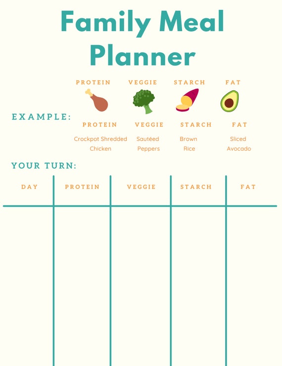 Easy Family Meal Planner - Etsy