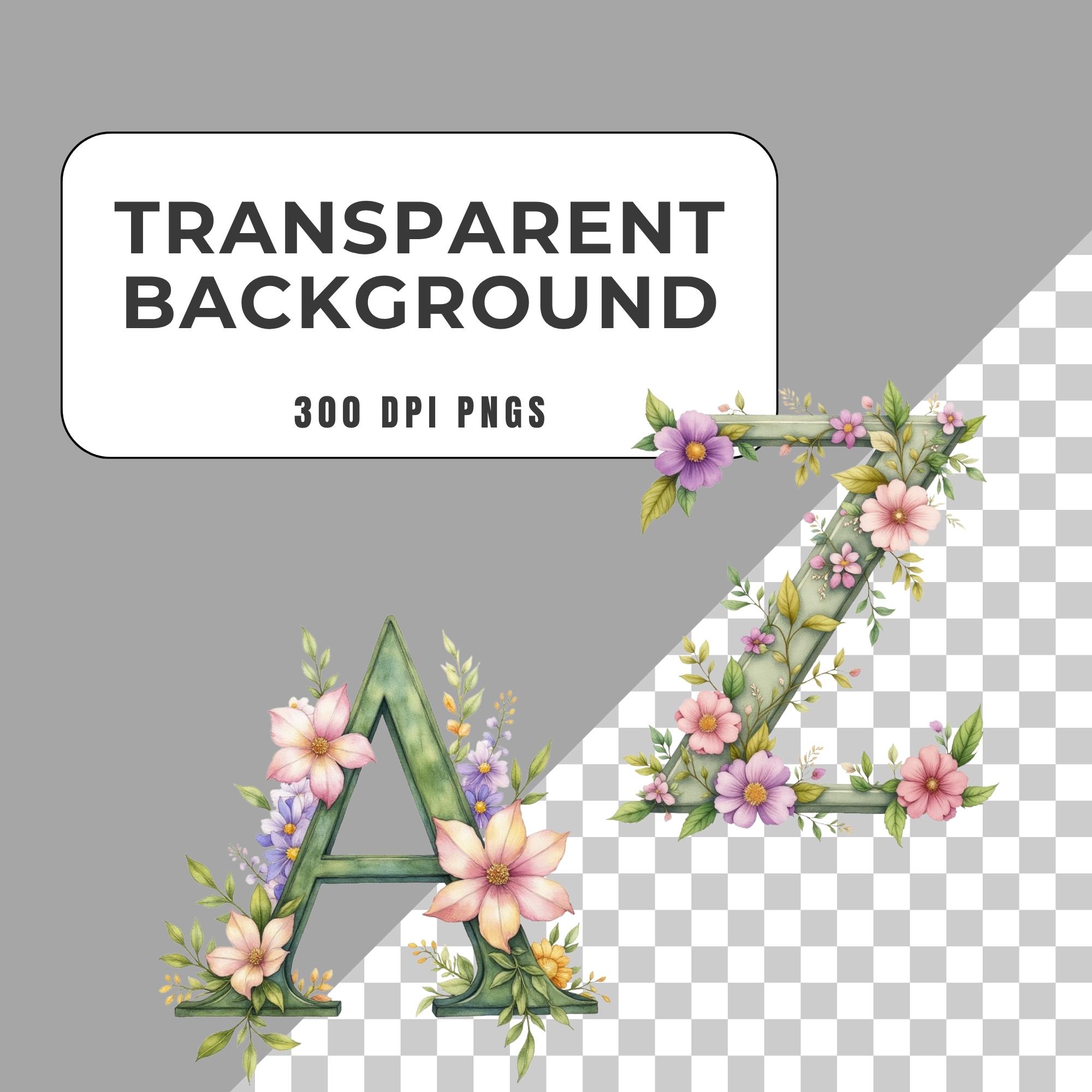 Floral Alphabet Clipart Pack, Cottagecore Botanical Letters, Floral ...