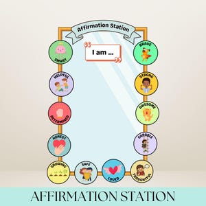Printable Kids Affirmation Station, Positive Classroom Decor, Instant ...