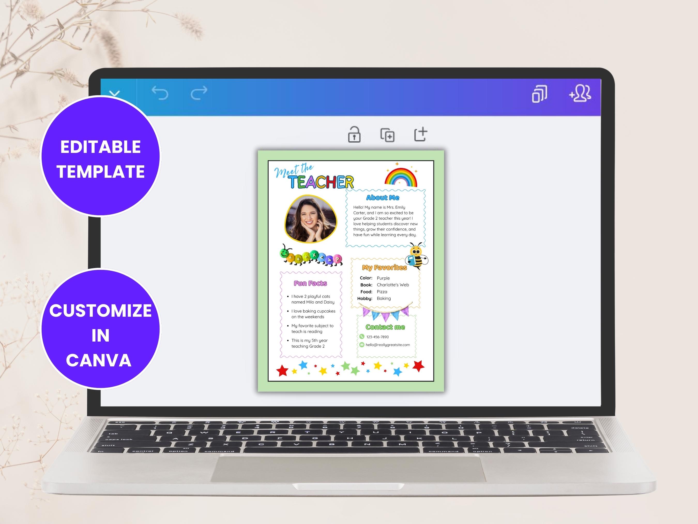 Editable Meet the Teacher Letter Template: Back to School, Canva ...