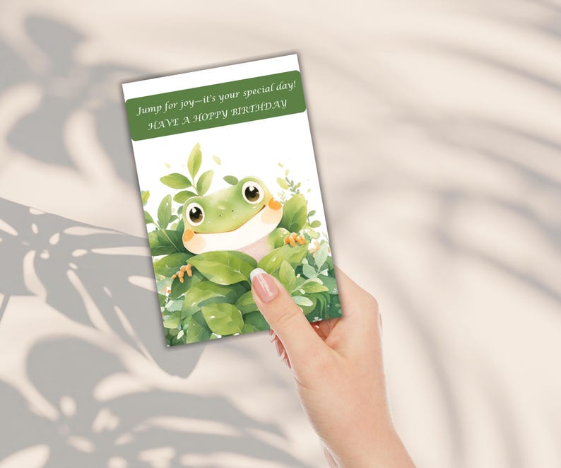 Printable Frog Birthday Card, Funny Froggy Greeting, Amphibian Lover ...