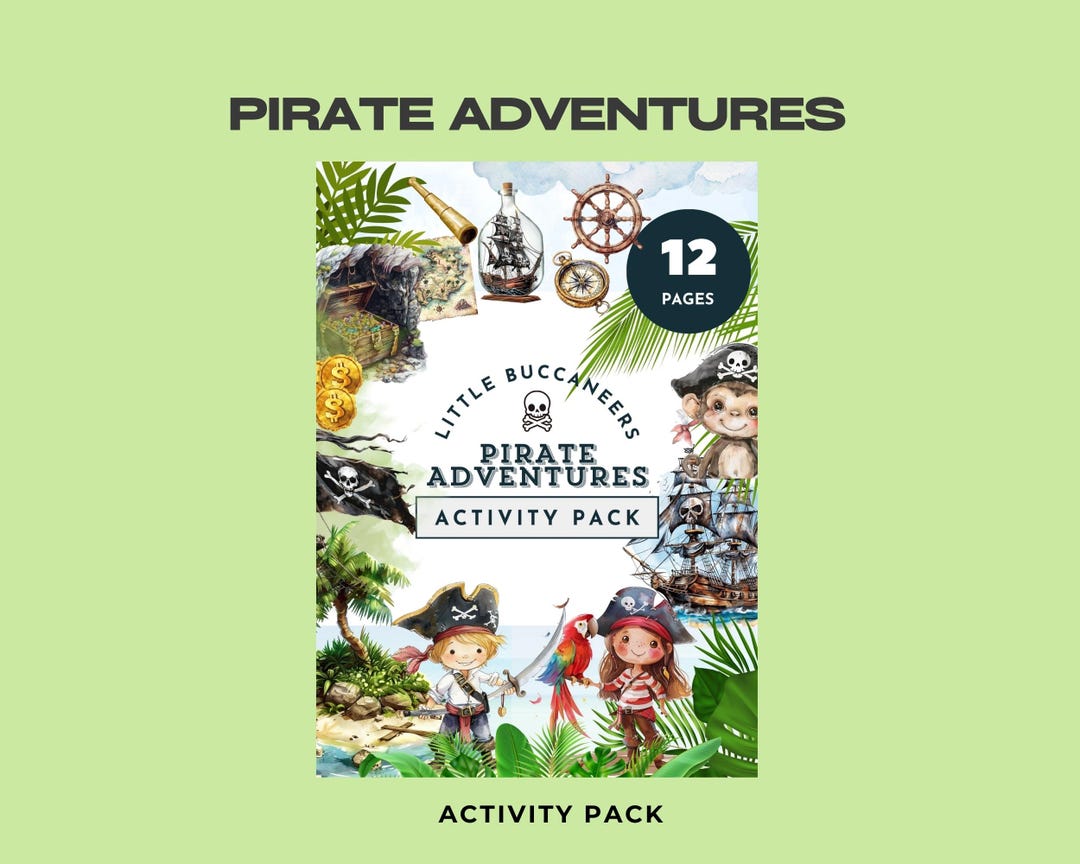 Pirate Adventures Activity Pack, Printable Kids’ Games & Worksheets, 12 ...