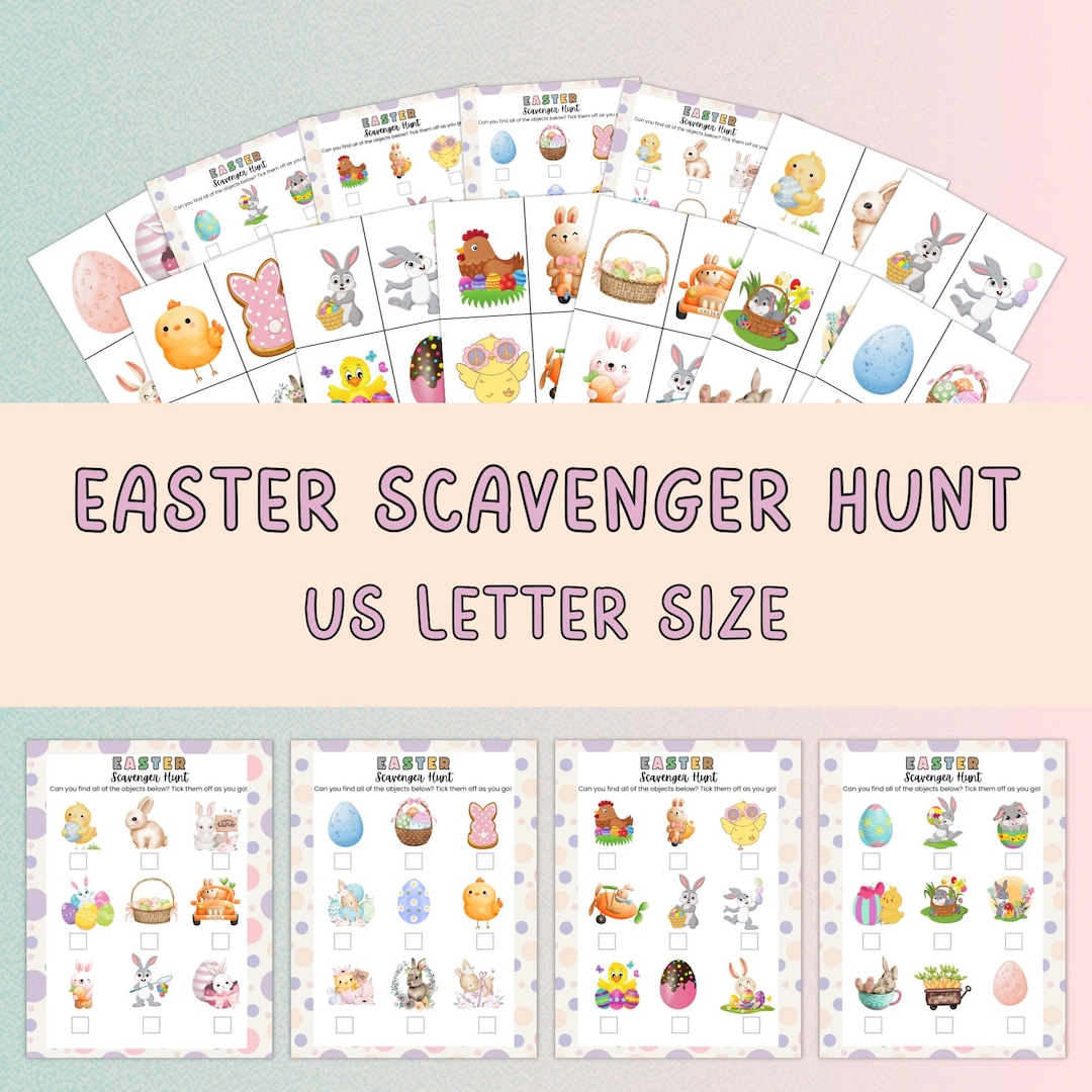 Easter Scavenger Hunt for Kids, Printable Family & Classroom Fun ...