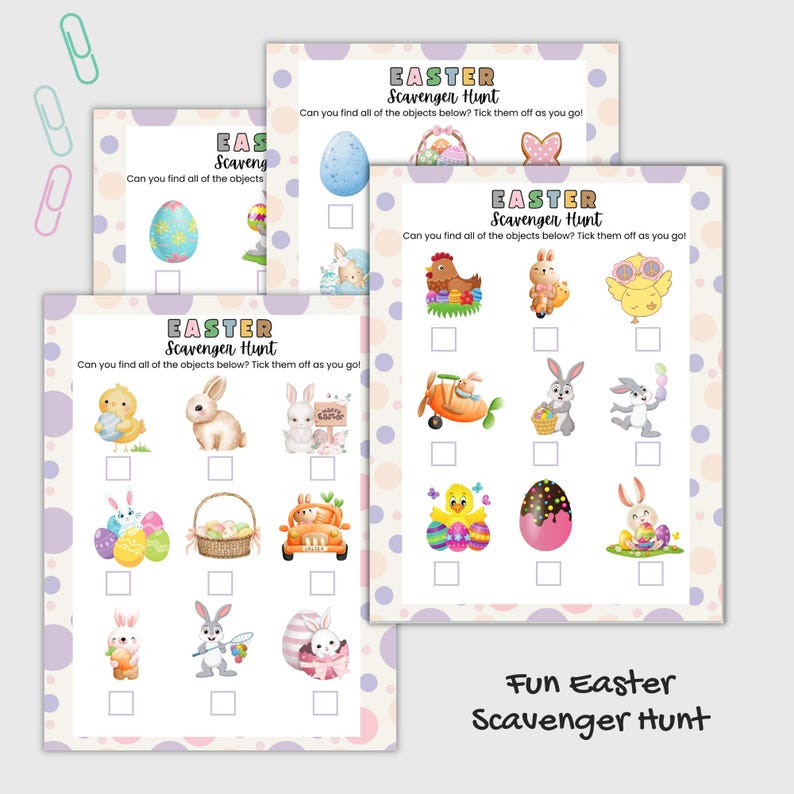 Easter Scavenger Hunt for Kids, Classroom Treasure Hunt, Printable ...