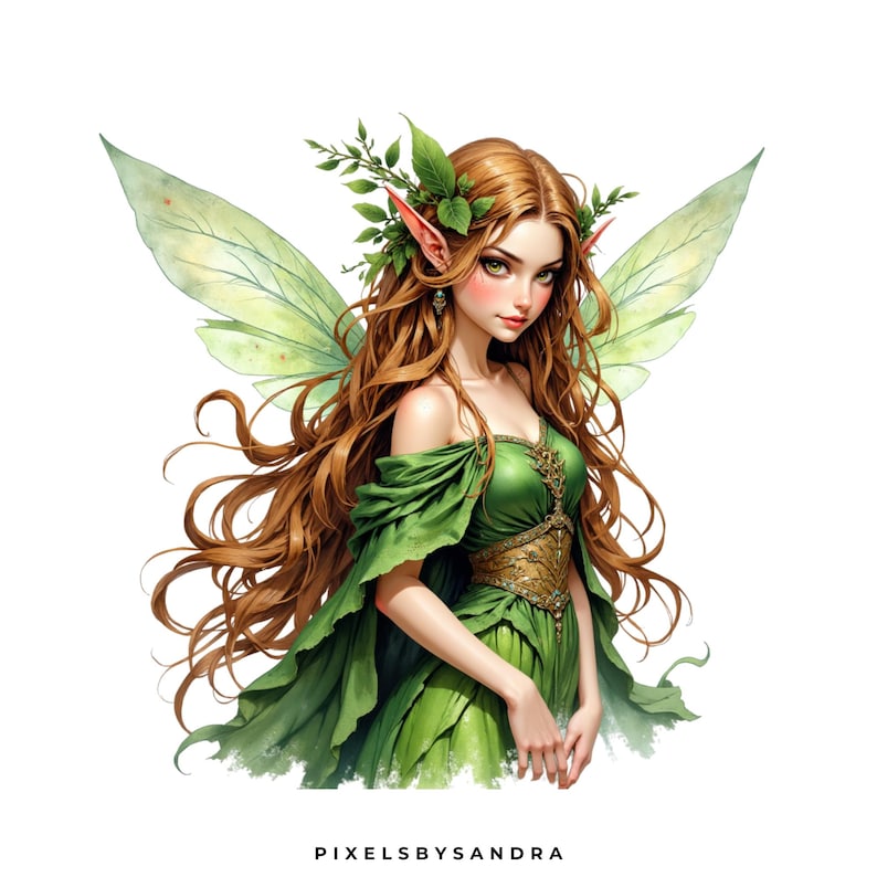 Enchanted Forest Fairies Clipart, 30 Fantasy Fairy Pngs, Magical ...