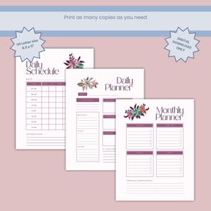 2025 Daily Planner Printable Diary 2025 Calendar, US Size 8.5x11 To-do ...